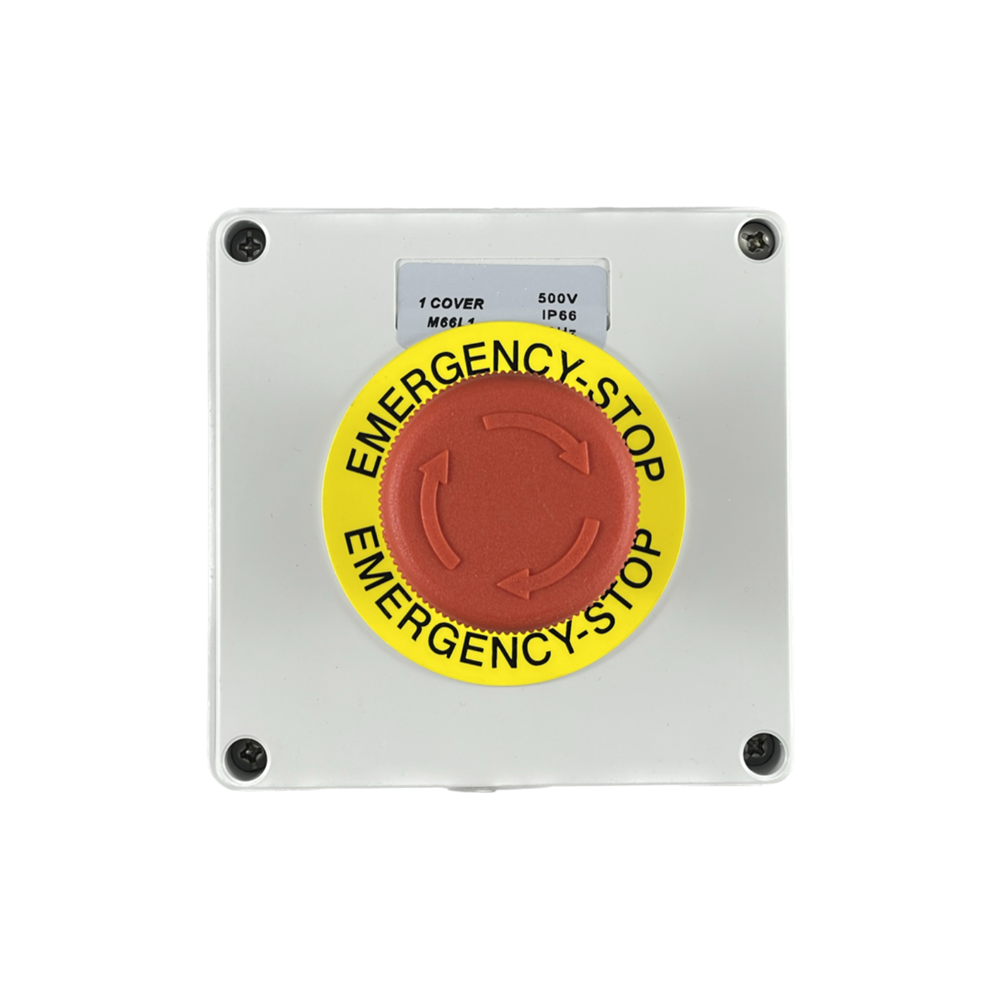 EMERGENCY STOP CONTROL STATION TWIST RELEASE PVC IP66 2NO+2NC CONTACTS