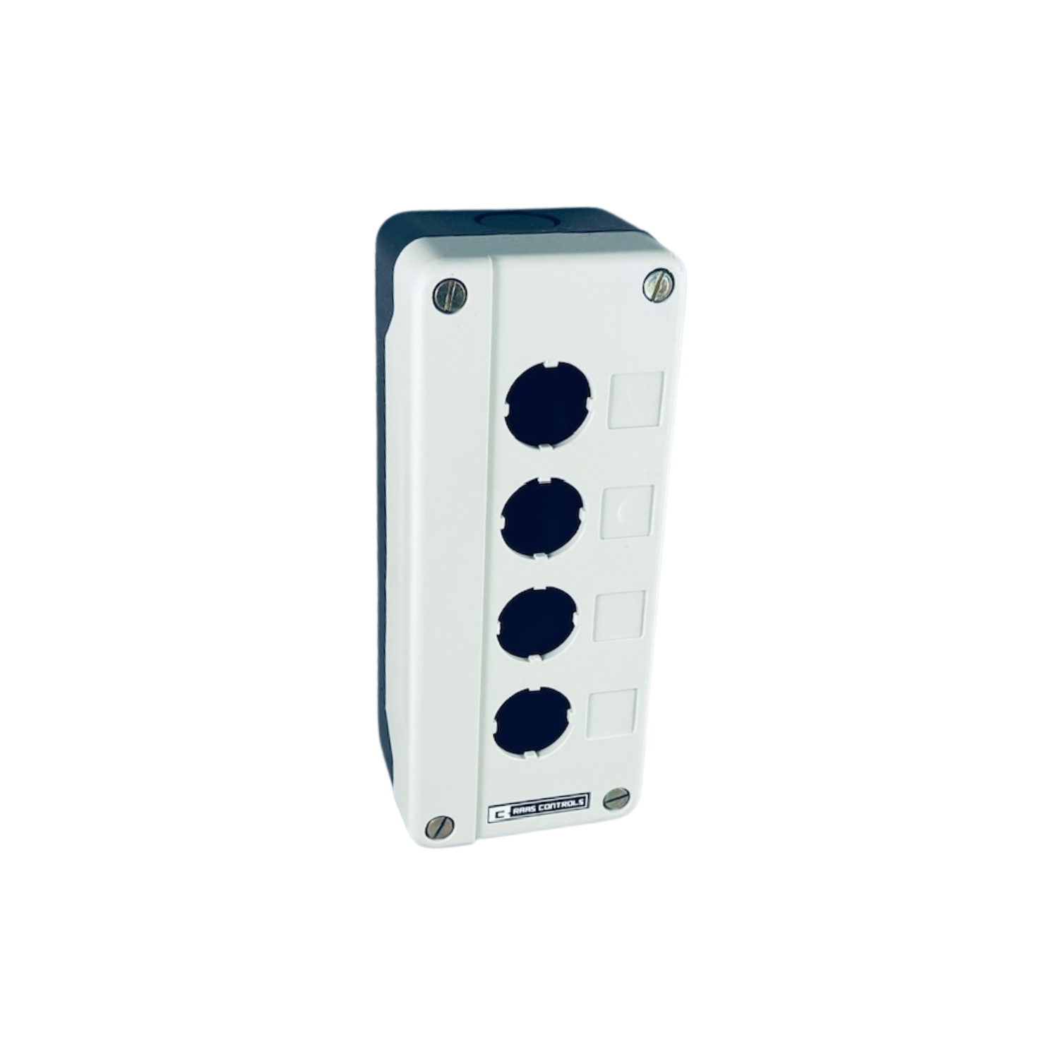 C&S PUSHBUTTON STATION ENCLOSURE PLASTIC 22.5MM 4 HOLE GREY - REAR MOU