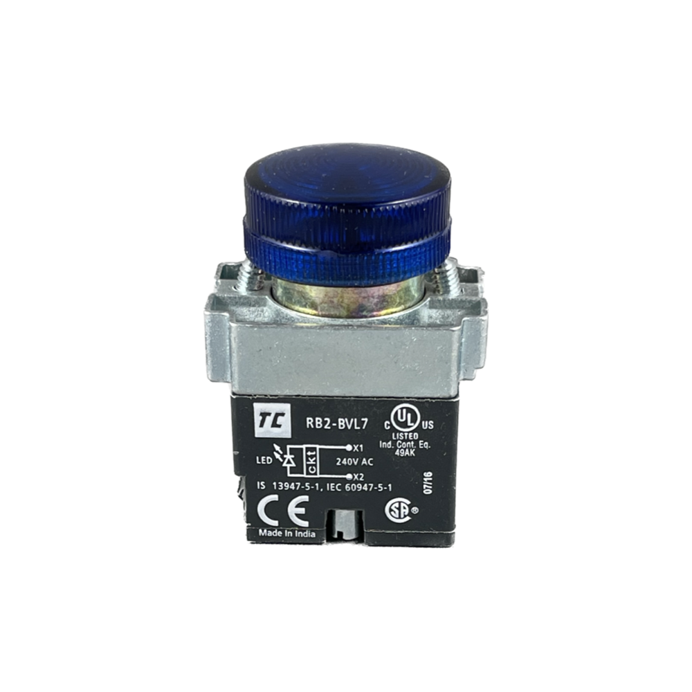 C&S ILLUMINATED PILOT LIGHT METAL 22.5MM MEGA LED 24VAC/DC BLUE